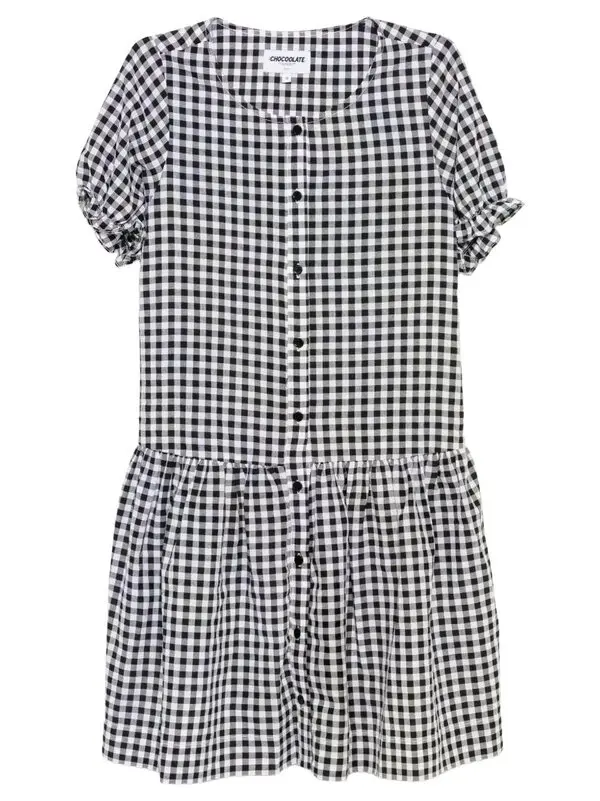 CHOCOOLATE Checked Dress - Black