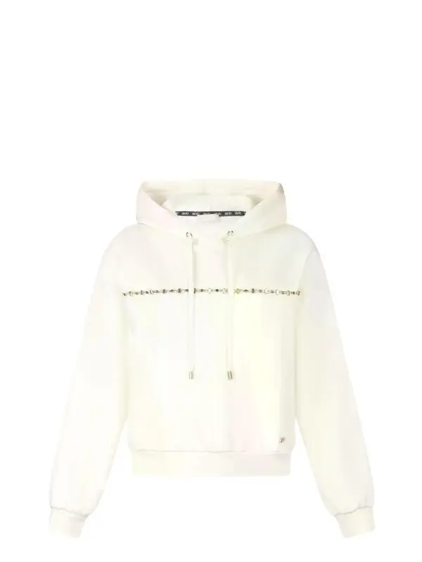 Liu Jo Rhinestone-embellished Drawstring Hoodie - White