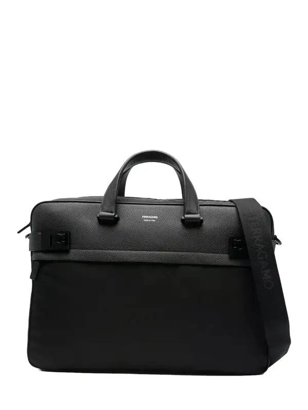 FERRAGAMO Gancini-motif Laptop Bag - Black
