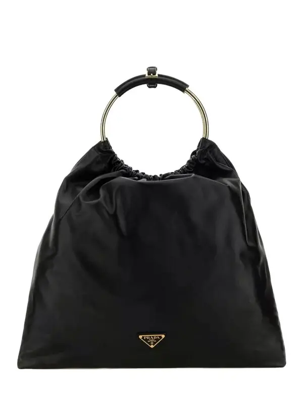Prada Triangle-logo Bucket Bag - Black