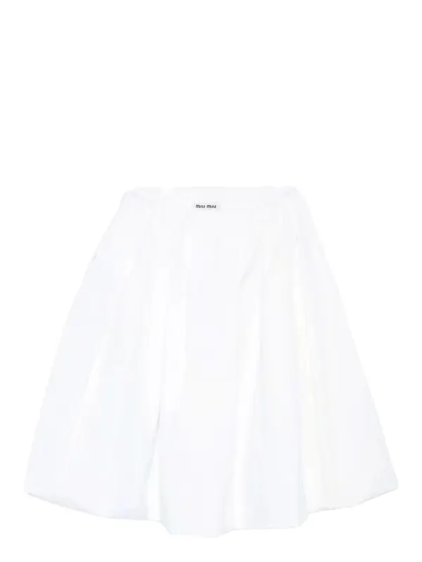 Miu Miu Poplin Midi Skirt - White