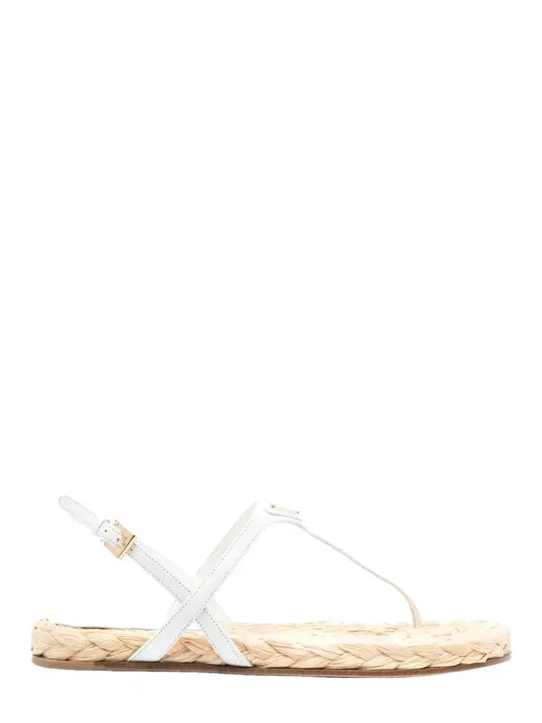 Prada Triangle-logo Slingback Espadrilles - White
