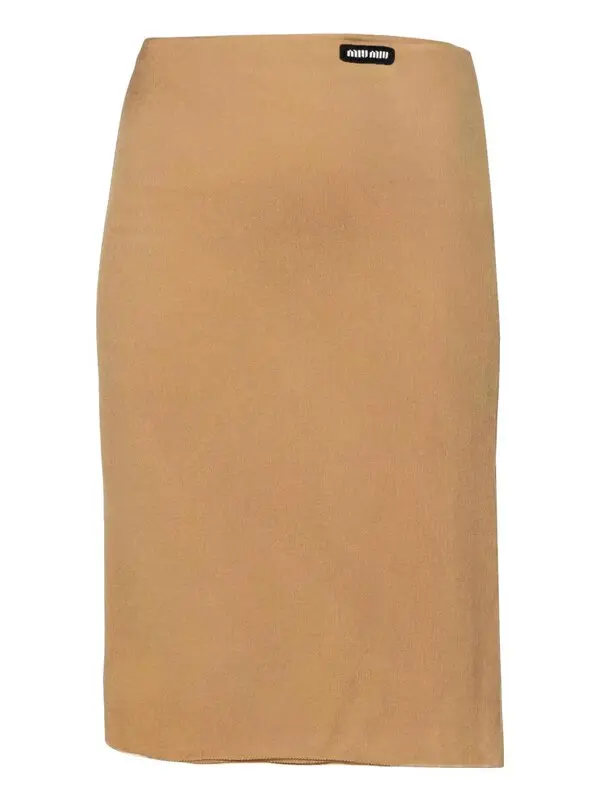 Miu Miu Silk Mini Skirt - Neutrals