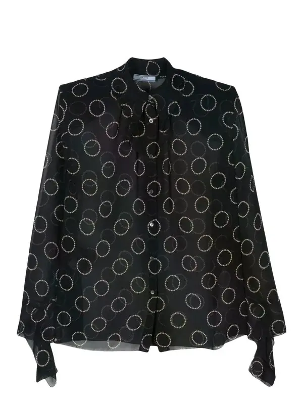 Prada Graphic-print Semi-sheer Shirt - Blue