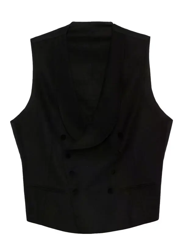 Tagliatore Cotton Waistcoat - Black