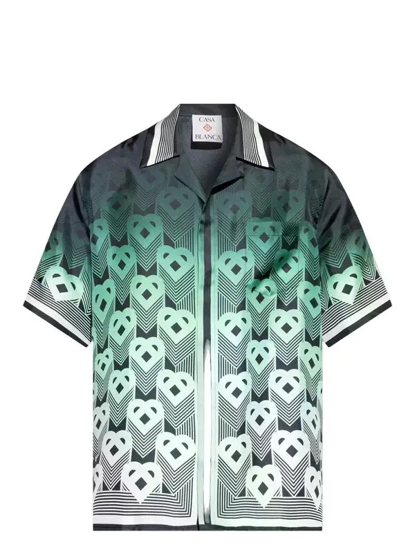 Casablanca Monogram Gradient Silk Shirt - Green