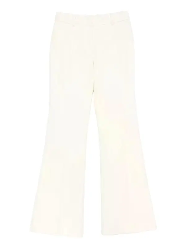 Ermanno Scervino Virgin Wool Wide Leg Trousers - White