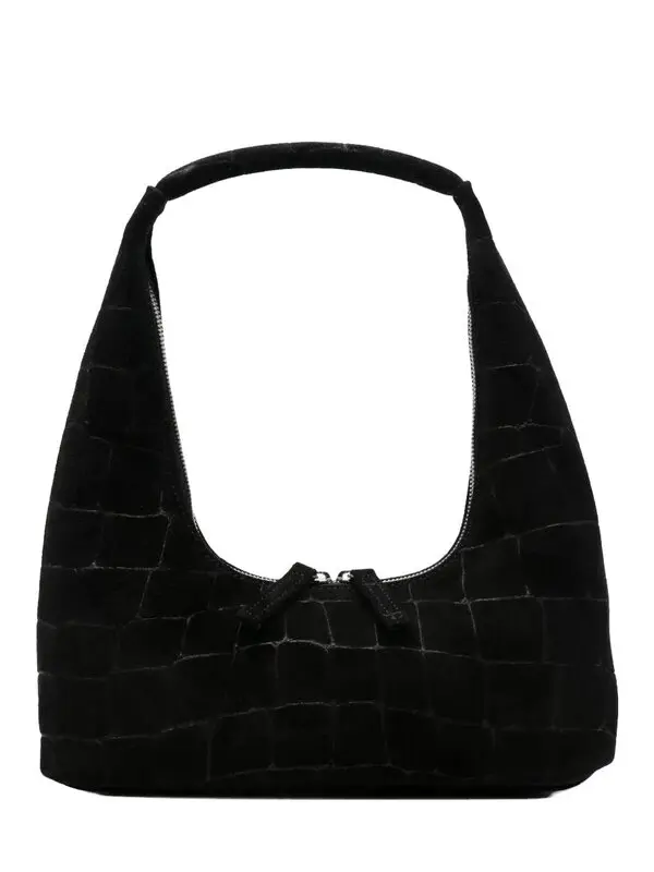 MARGESHERWOOD Crocodile-effect Suede Tote Bag - Black
