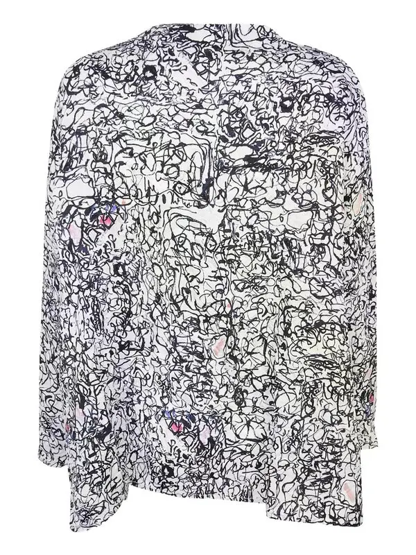 DANIELA GREGIS Scribble-print Silk Blouse - White