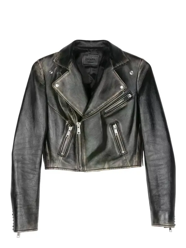 Prada Leather Biker Jacket - Black