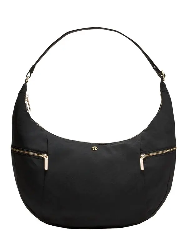 Lululemon Large Slouchy Sling Bag 13l - Black/gold