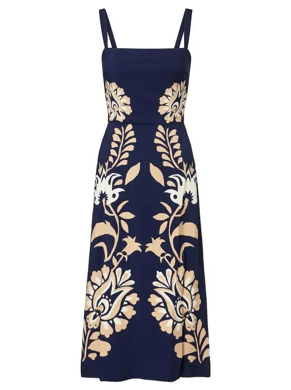 La DoubleJ Buy Me A Martini Floral Satin Midi Dress - Multicoloured