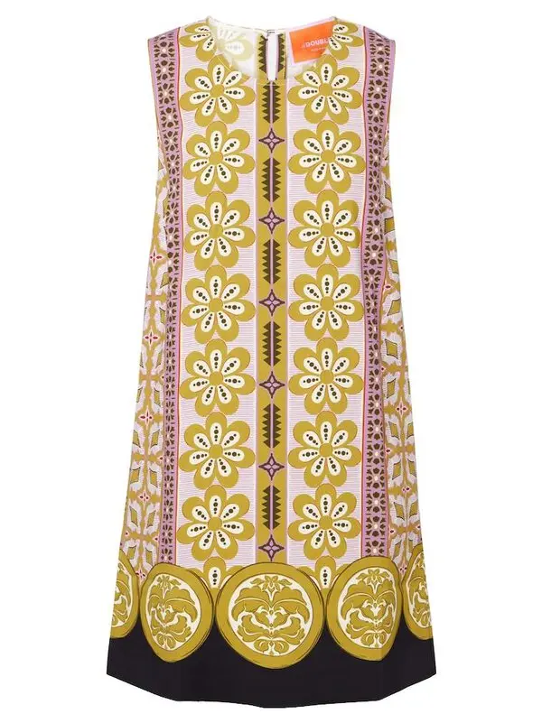 La DoubleJ Printed Stretch Satin Tunic Minidress - Multicoloured
