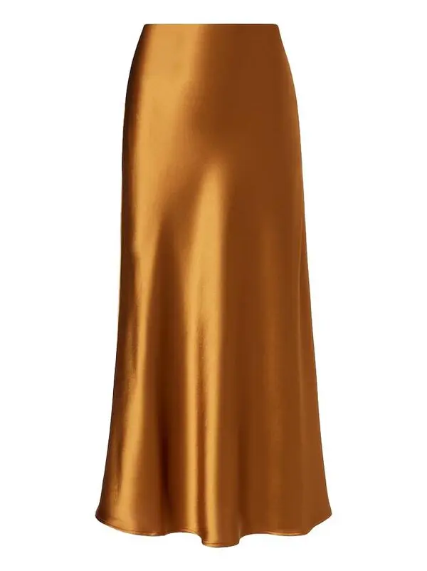 Galvan Valletta Satin Slip Skirt - Brown