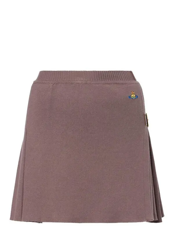 VIVIENNE WESTWOOD Bea Kilt Cotton And Cashmere Miniskirt - Brown