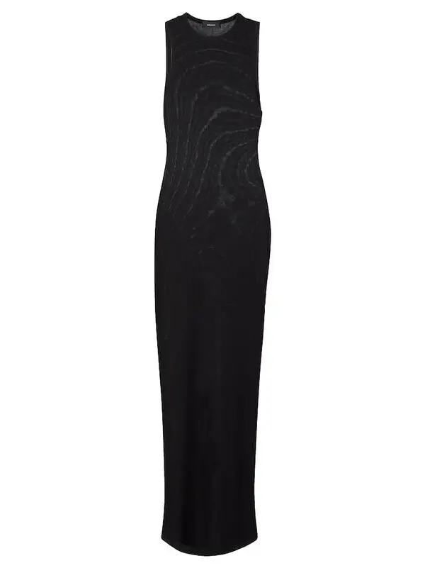 Wardrobe.NYC Racer Cotton-blend Maxi Dress - Black