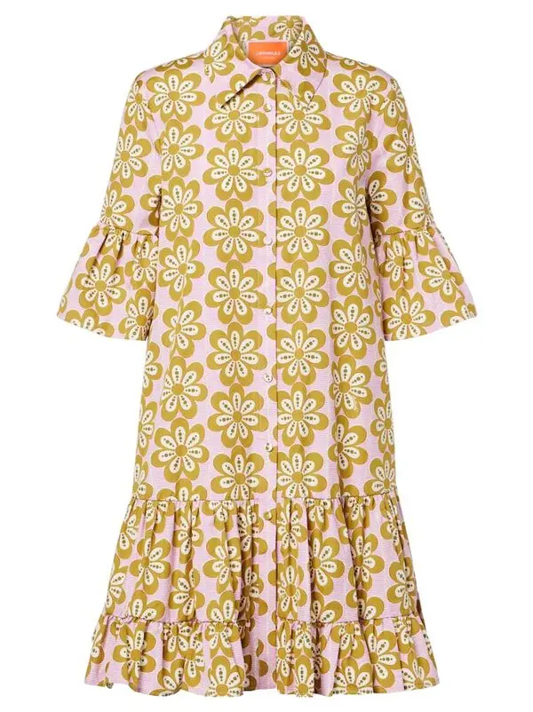 La DoubleJ Choux Floral Cotton Poplin Shirt Dress - Multicoloured