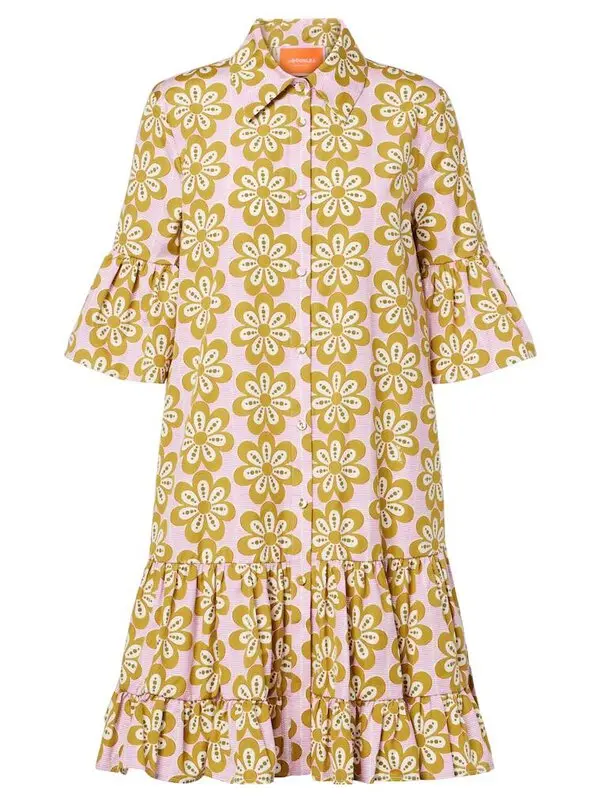 La DoubleJ Choux Floral Cotton Poplin Shirt Dress - Multicoloured