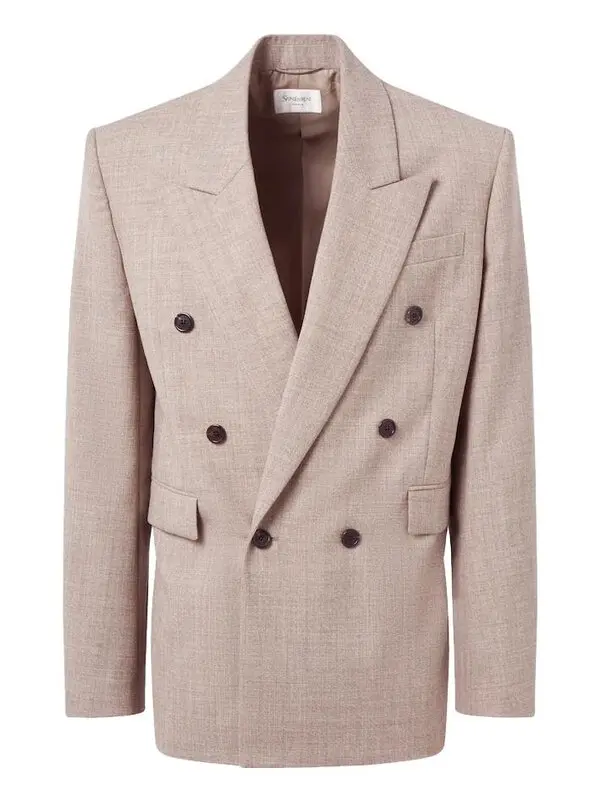 Saint Laurent Wool Suit Jacket - Beige