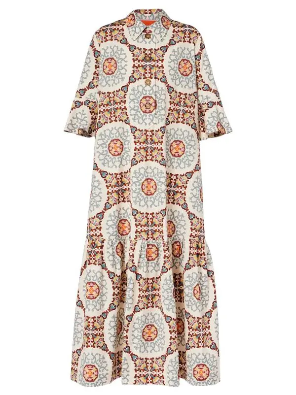 La DoubleJ Artemis Printed Cotton Poplin Shirt Dress - Multicoloured