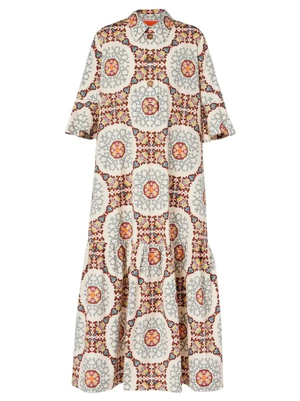 La DoubleJ Artemis Printed Cotton Poplin Shirt Dress - Multicoloured