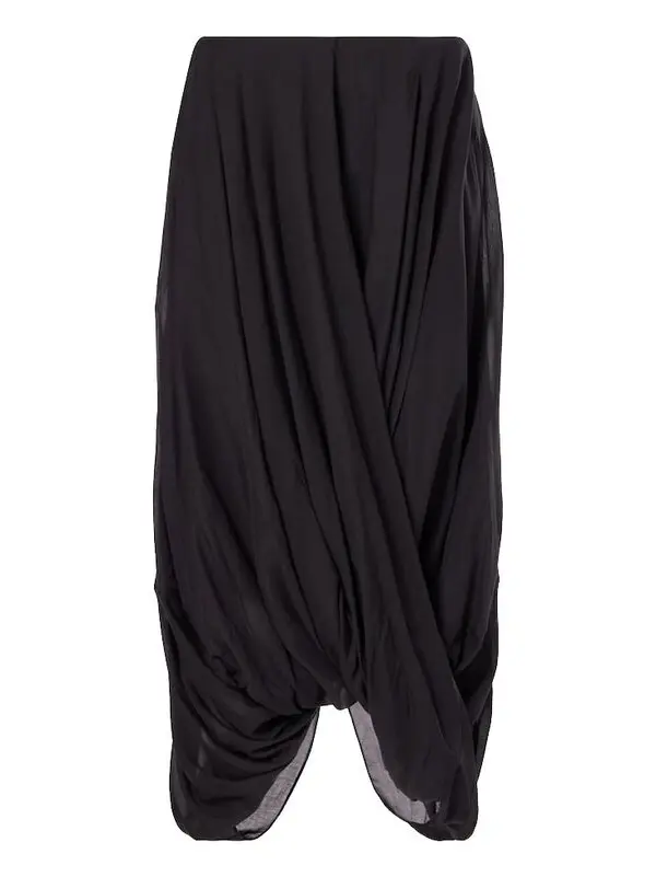 TOTEME Draped Midi Skirt - Black
