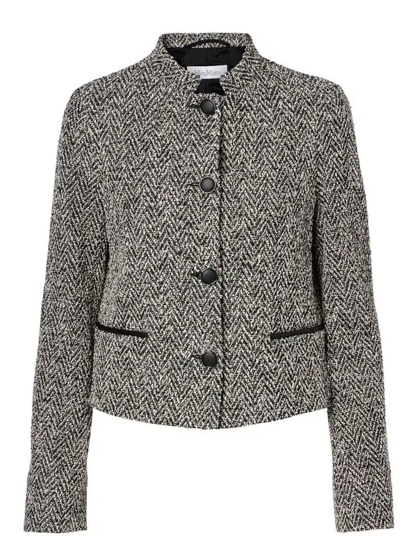 Max Mara Donald Cotton And Wool-blend Jacket - Grey