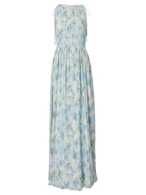 Veronica Beard Yardley Floral Pleated Chiffon Gown - Multicoloured