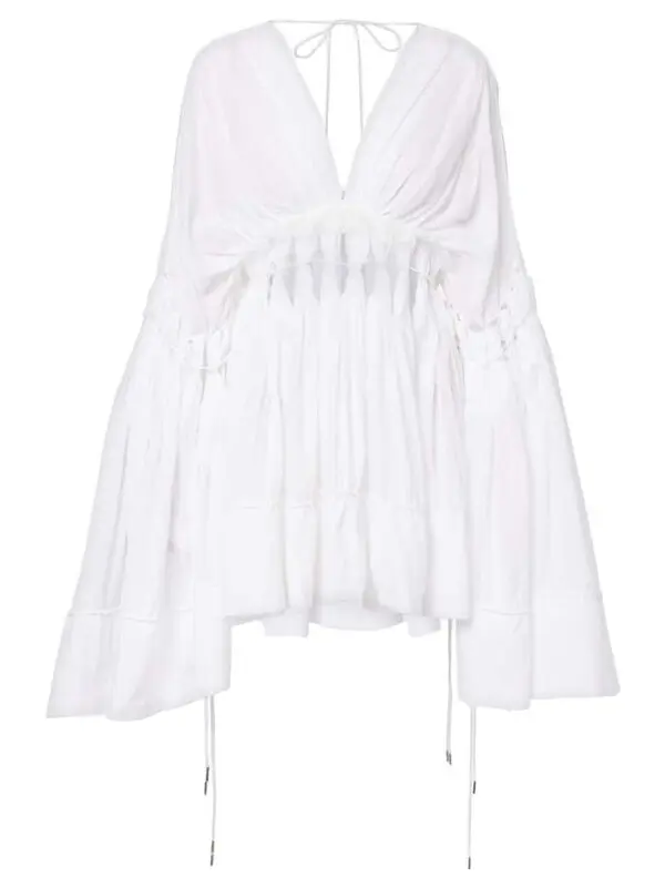 Christopher Esber Sirocco Sheer Cotton-blend Minidress - White