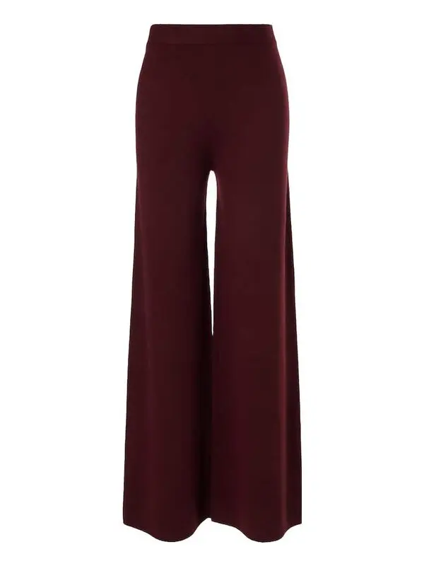 Max Mara Judy Wool And Cashmere Wide-leg Pants - Burgundy