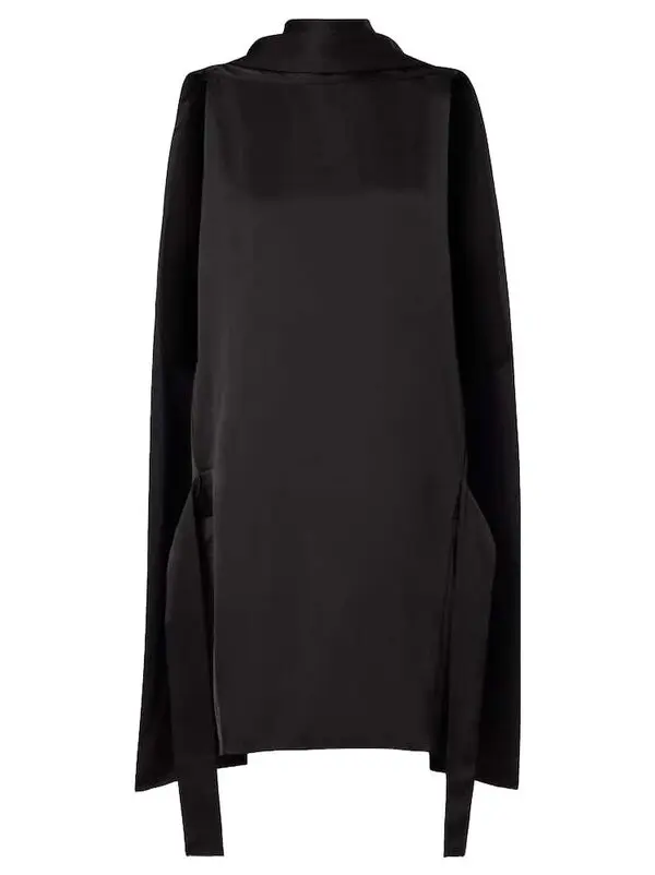 TOTÊME Cocoon Deconstructed Satin Mini Dress - Black
