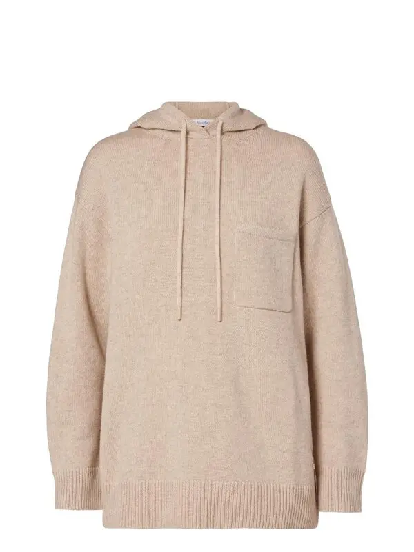 Max Mara Liana Wool And Cashmere Hoodie - Beige