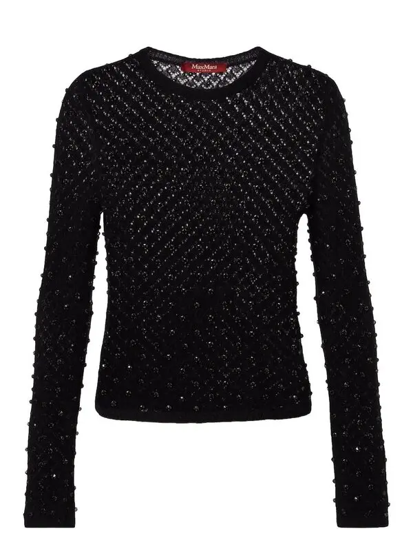 Max Mara Rally Embellished Sweater - Black