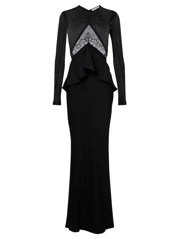 Christopher Esber Endrey Disconnect Lace-trimmed Gown - Black