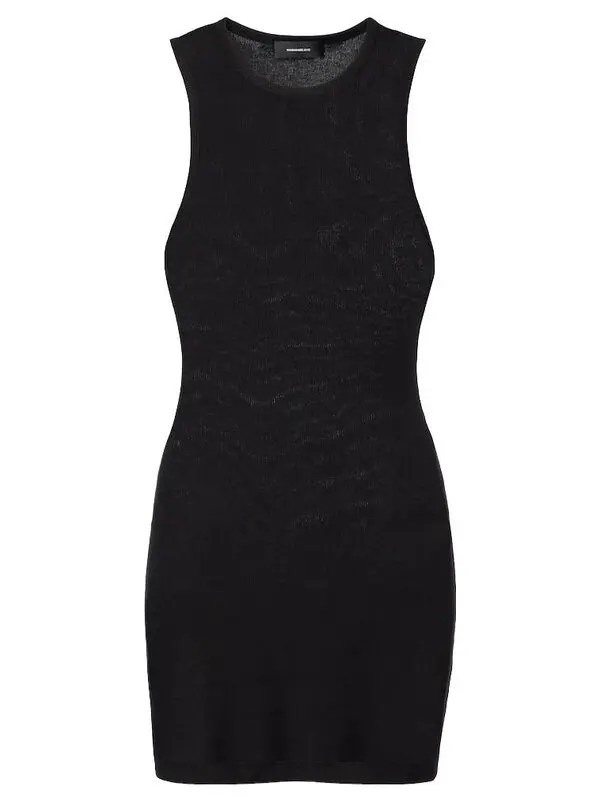 Wardrobe.NYC Racer Cotton-blend Minidress - Black