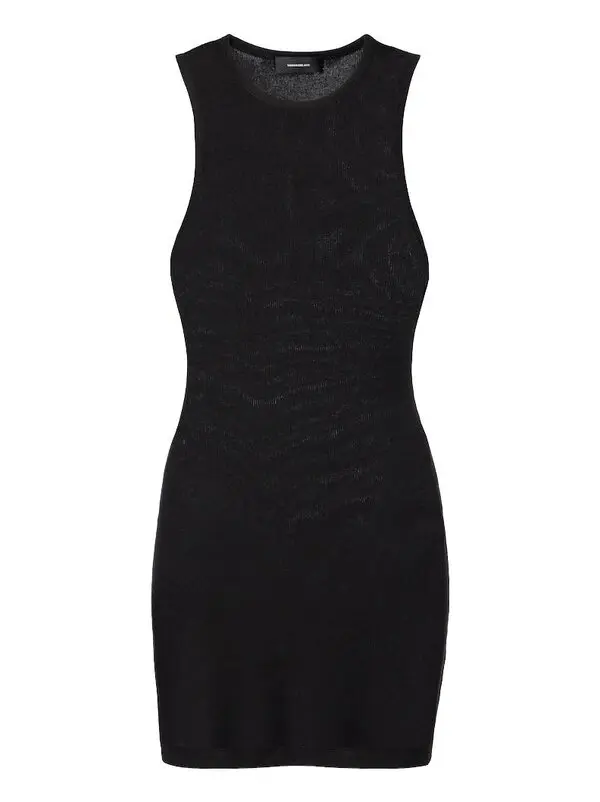 Wardrobe.NYC Racer Cotton-blend Minidress - Black