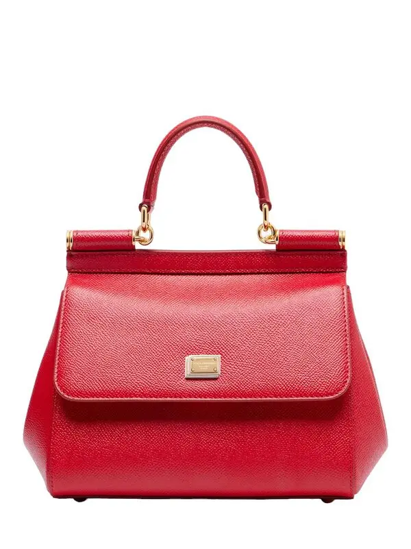 Dolce & Gabbana Sicily Small Leather Tote Bag - Red