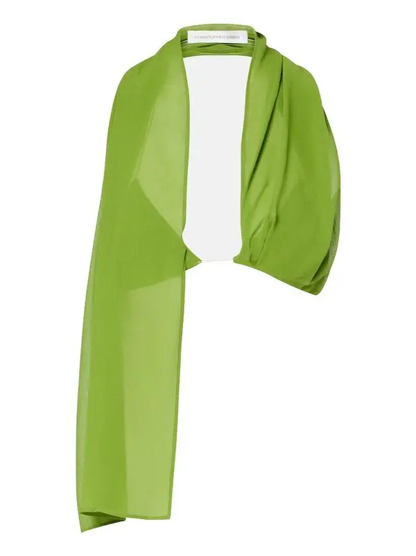 Christopher Esber Open-back Silk Georgette Top - Green