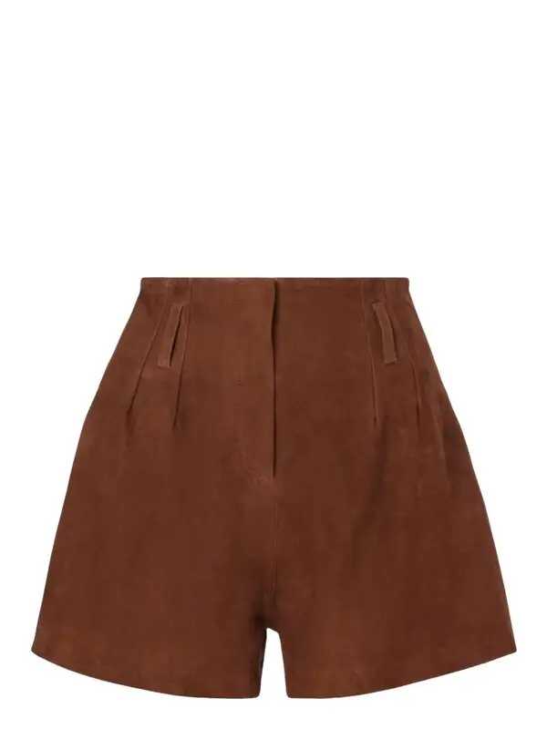THE FRANKIE SHOP Lise Suede Shorts - Brown