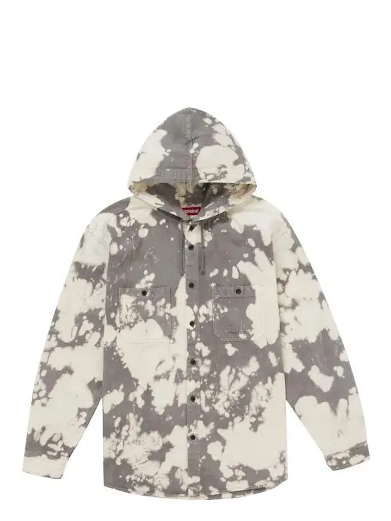 Supreme Hooded Denim Shirt - Bleached