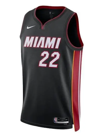Nike Nba Miami Heat Jimmy Butler Icon Edition Swingman Drifit Jersey - Black/white/red