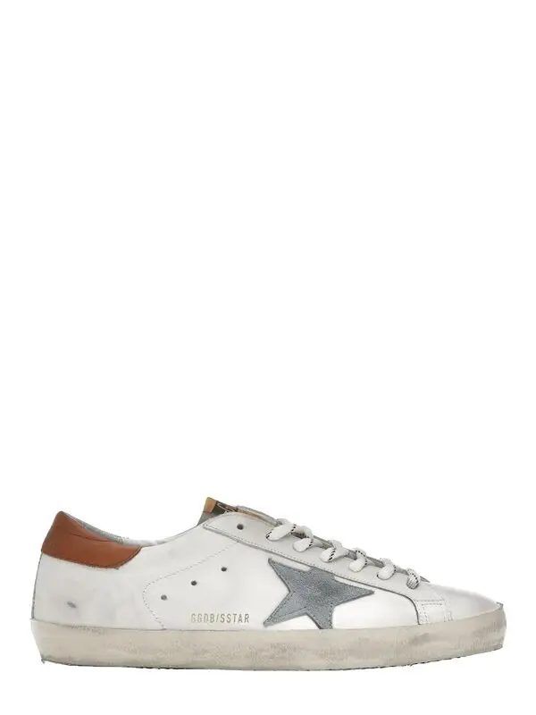 GOLDEN GOOSE Super-star Leather Sneakers - White/grey/brown