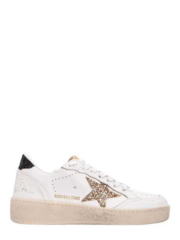 GOLDEN GOOSE Ball Star Glitter Sneakers - White/gold/black