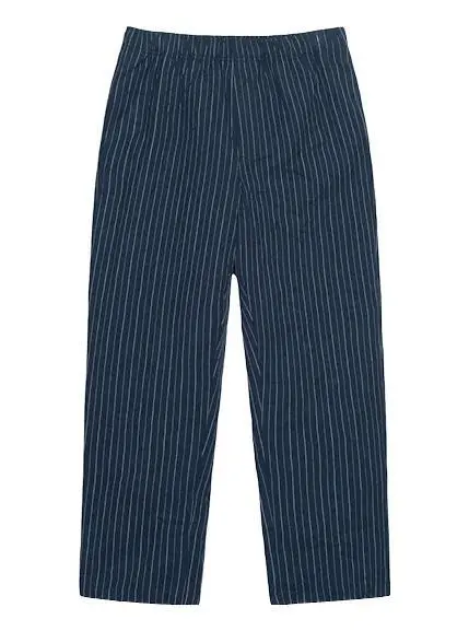 StÜssy Wrinkled Stripe Beach Pant - Navy Blue