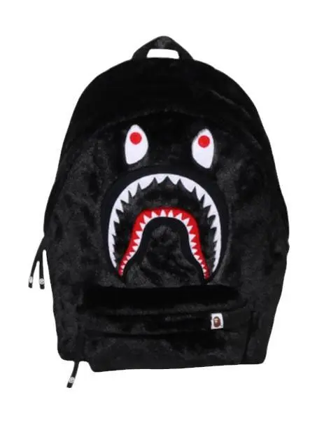 BAPE A Bathing Ape Shark Fur Daypack - Black