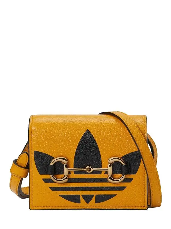 Gucci X Adidas Card Case With Horsebit - Yellow/black