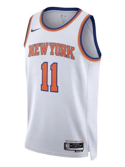 Nike Nba New York Knicks Jalen Brunson Association Edition T-shirt - White/blue