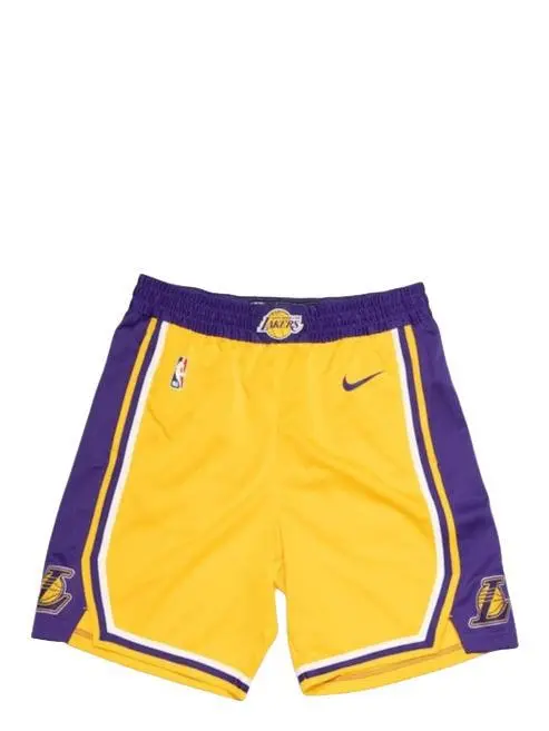 Nike Nba Los Angeles Lakers Icon Edition Swingman Drifit Shorts - Yellow/purple