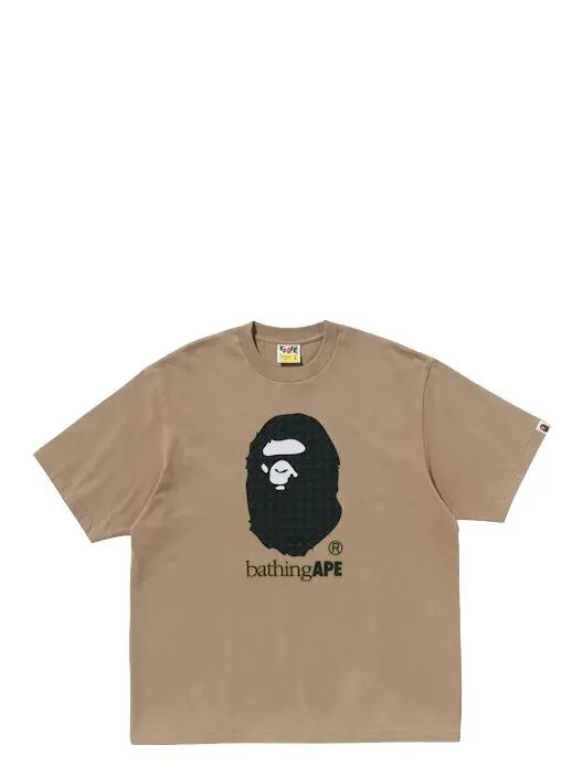 A BATHING APE Sta Houndstooth Bathing Ape Relaxed Fit Tee Shirt - Beige