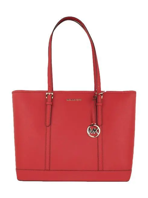 Michael Kors Jet Set Top Zip Large Tote - Flame Red